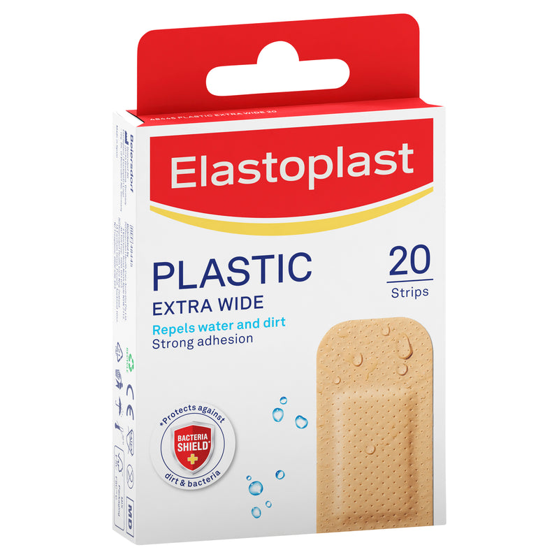Elastoplast Plastic Extra Wide Plasters 20 - One Size — Highbrook Pharmacy