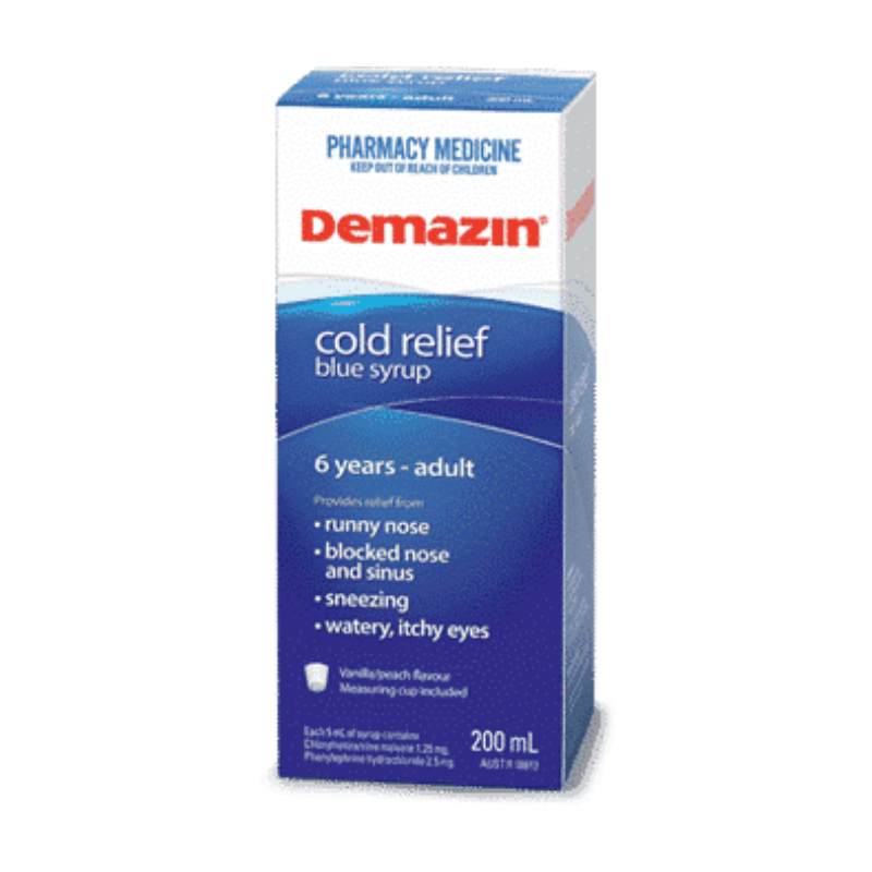 Demazin Syrup Blue 200ml — Highbrook Pharmacy