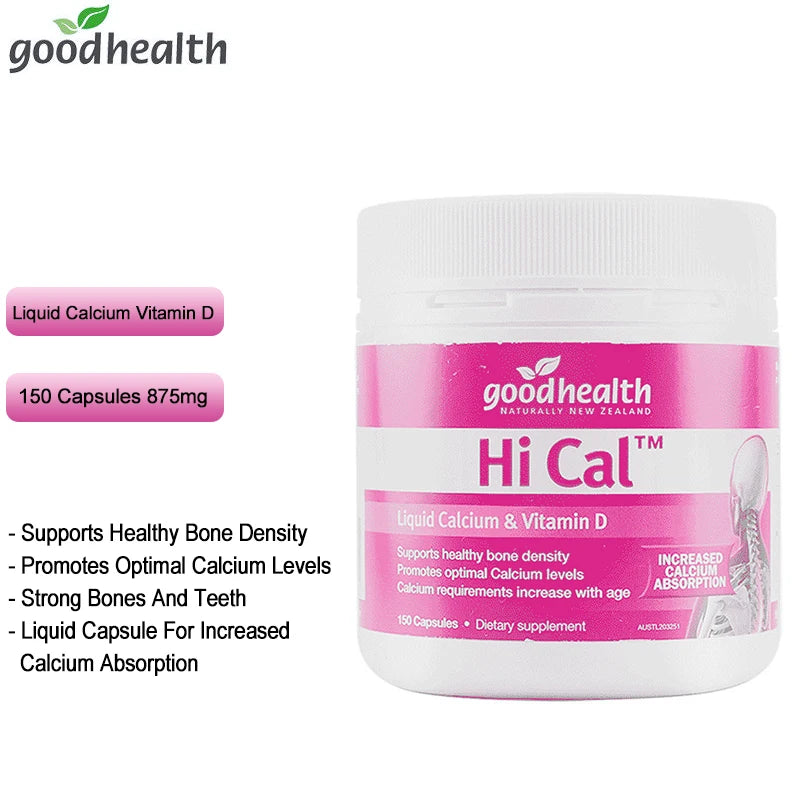 Good Health Hi Cal Liquid Calcium & Vitamin D Capsules 150 — Highbrook ...