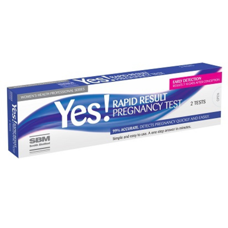 SBM Yes Rapid Result Pregnancy Tests 2 — Highbrook Pharmacy