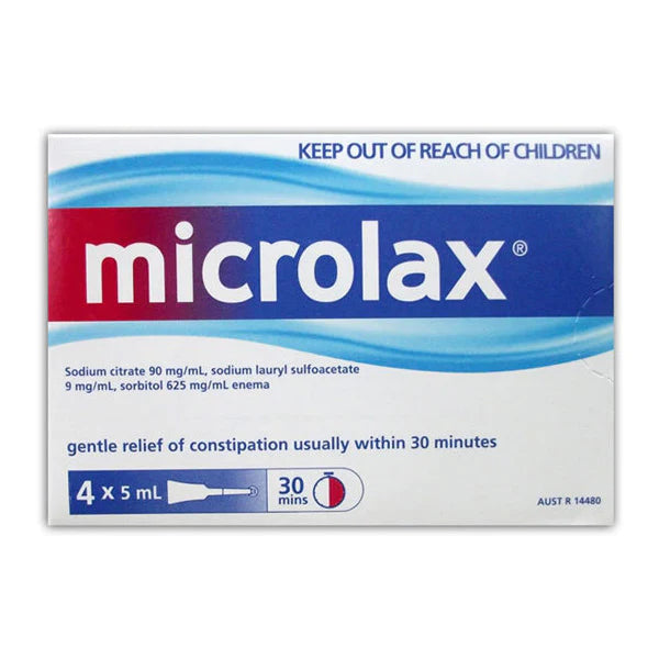 Microlax Enemas 4 x 5ml Pack — Highbrook Pharmacy